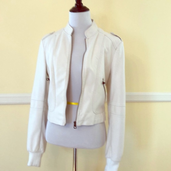 TCEC | Jackets & Coats | Adorable Faux White Leather Jacket L | Poshmark